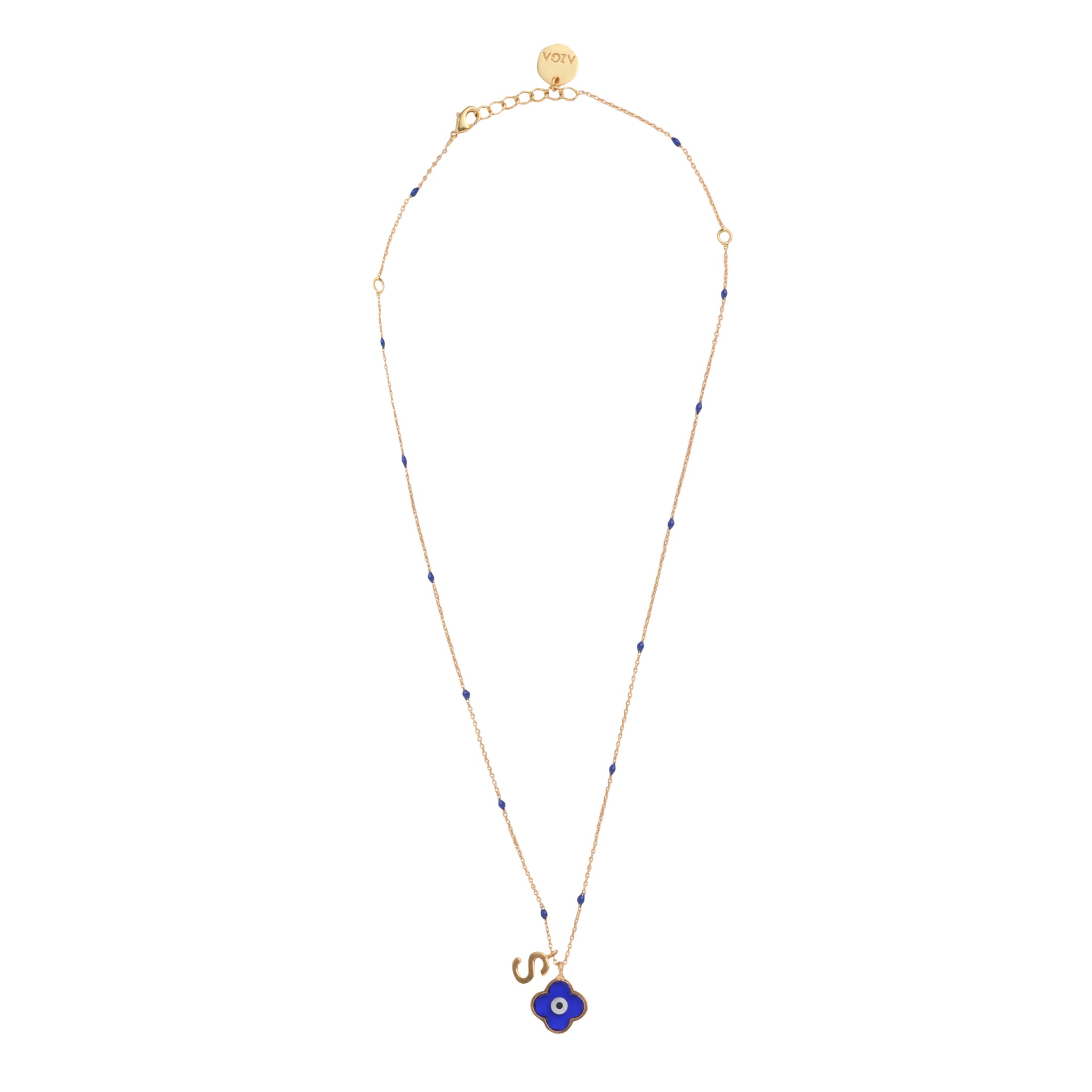 Buy Evil Eye Clover Initial Necklace Online - Azga