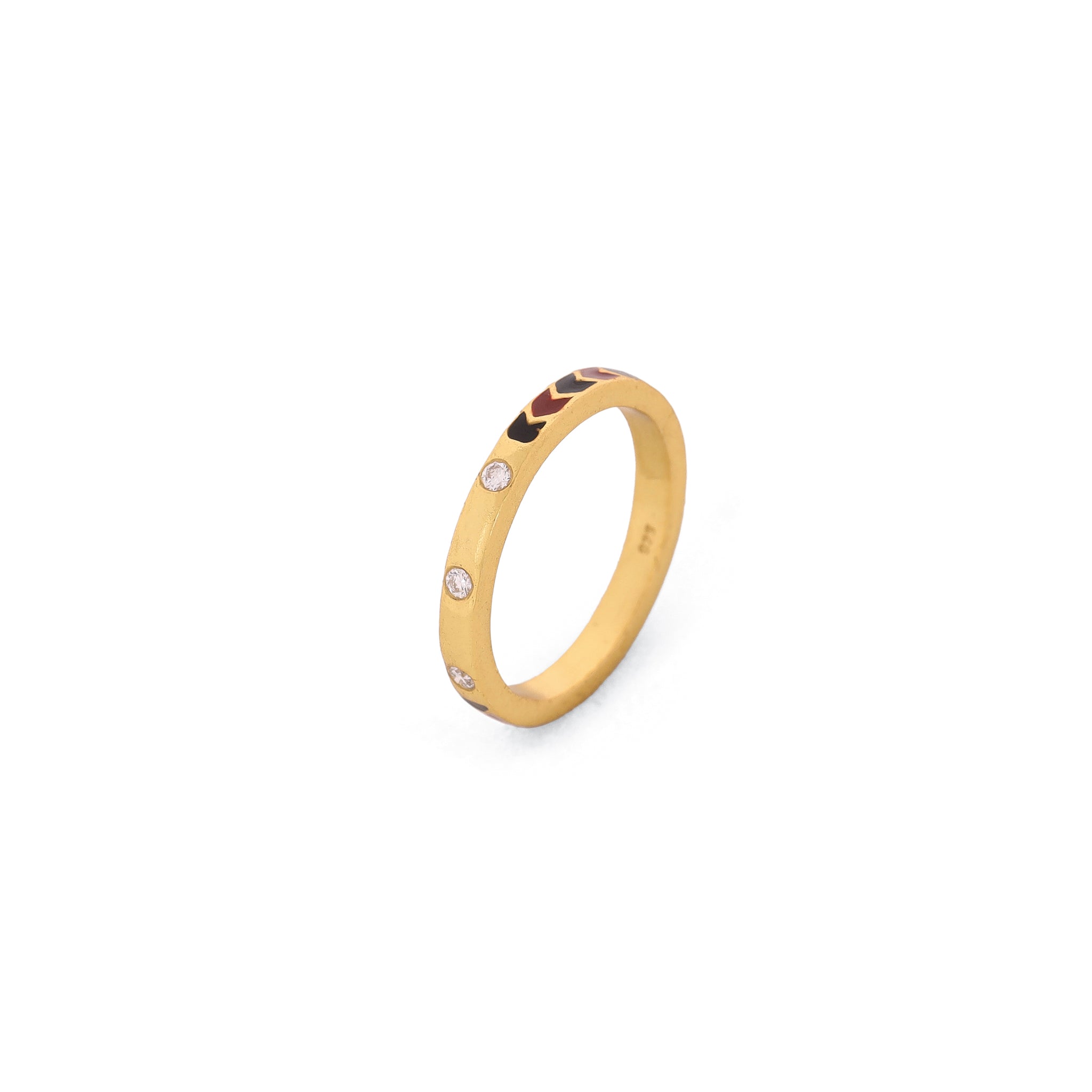 Buy Classic Chevron & Diamond Ring Marsala & Black Online | AZGA