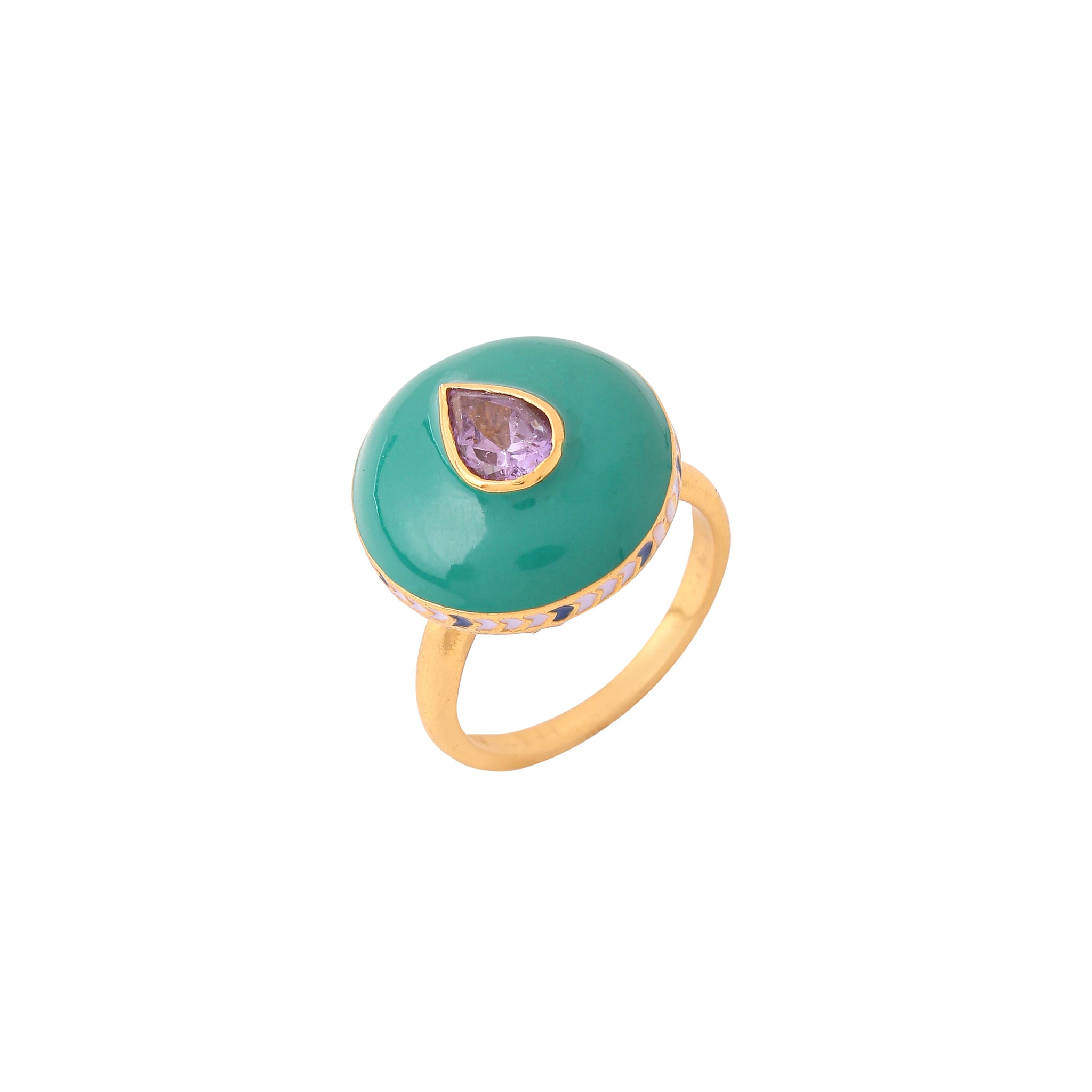 Buy Jungle Green & Lavender Parakeet Ring - Azga