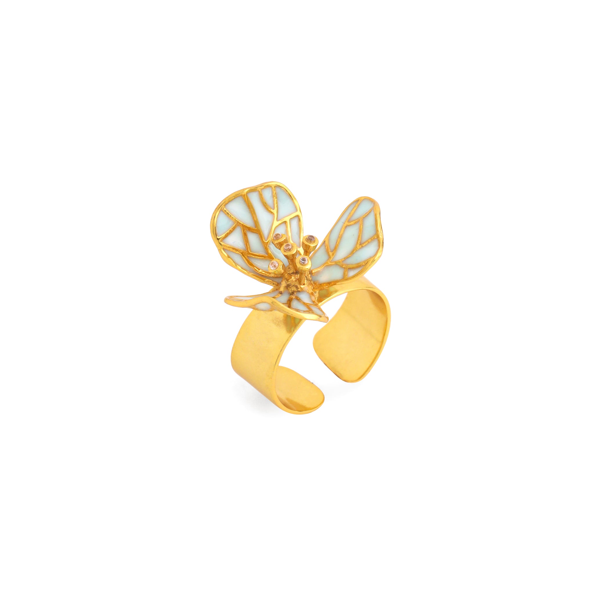 Buy Powder Blue Tiny Fiore Ring - Azga