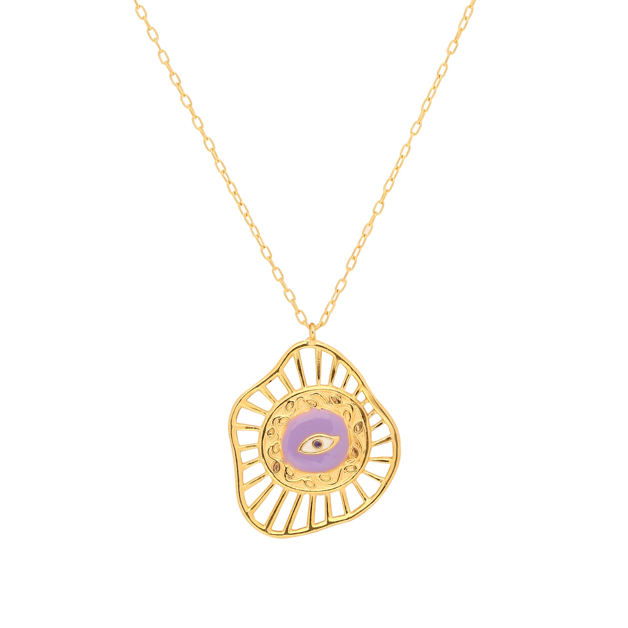Buy Lavender Evil Eye Neck Chain - Azga