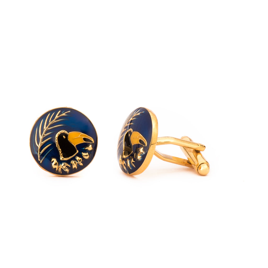 Toucan Cufflinks enamel gifts for men, handcrafted cufflinks artistic ...